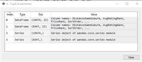 Python How To Reference A Dataframe And A Series Within A Tuple