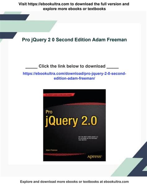 Pro Jquery 2 0 Second Edition Adam Freeman Pdf