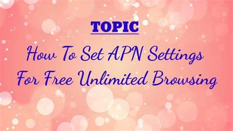 How To Set Free Browsing APN Settings YouTube