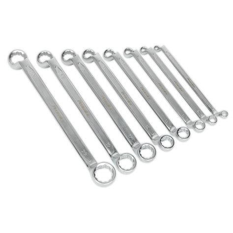 Offset Double End Ring Spanner Set 8pc Metric Anvil Tool