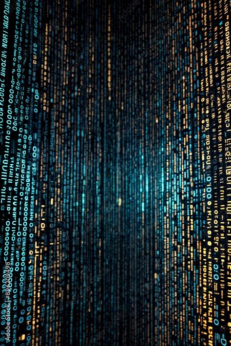 Abstract Futuristic Cyberspace With Binary Code Digital Matrix Background Digital Cyberspace