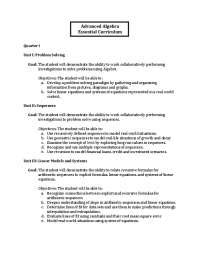 Advanced Algebra And Functions Study Notes Algebra Docsity