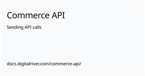 Sending Api Calls Commerce Api