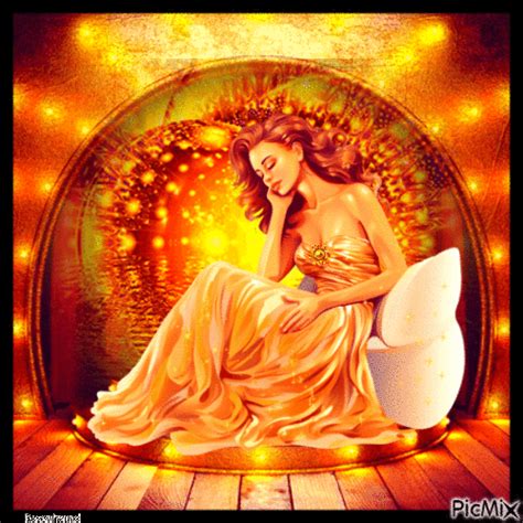 Mädchen In Einem Goldenen Kleid  Animé Gratuit Picmix