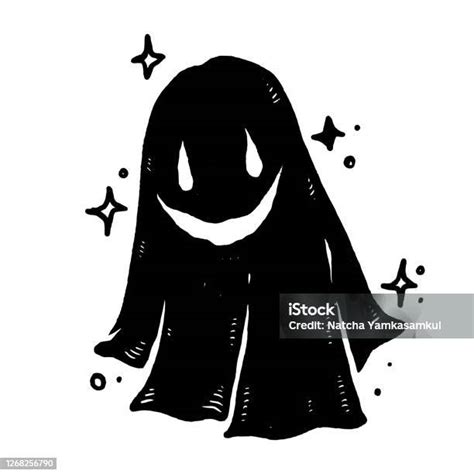 유령 할로윈 벡터 유령 악마 악마 만화 일러스트 낙서 할로윈 축하 핸드드로우 흑백 포스터 소셜 네트워크 배너 카드 10월에 대한 스톡 벡터 아트 및 기타 이미지 Istock