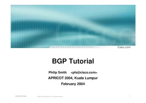 Pdf Bgp Tutorial Apricot February · Bgp Tutorial Part 2