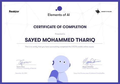 Thariq Mohamed Ali On Linkedin Elementsofai