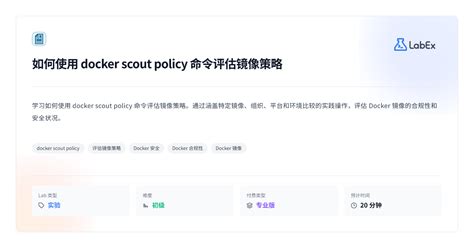 如何使用 Docker Scout Policy 命令评估镜像策略 Labex