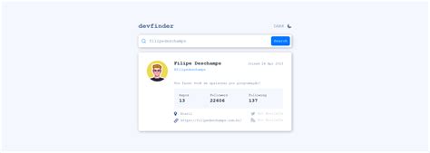 Github Henriquemorales Dev Finder Frontend Mentor Challenge Um App Que Busca Informa Es De