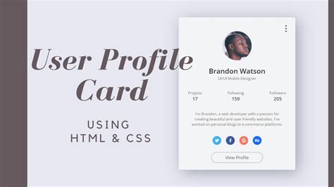 Easy User Profile Card Tutorial With Html And Css Html And Css Tips