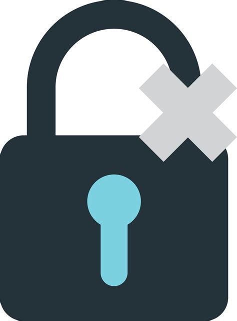 Padlock And Wrong Mark Illustration In Minimal Style 13927764 Png