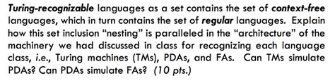solved turing recognizable languages as a set contains the