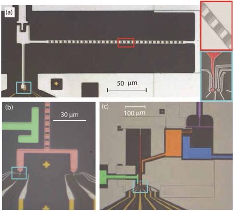 false color optical micrographs of hybrid cqed devices with high