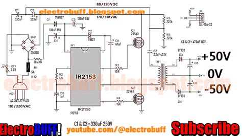 Ir2153 Switching Mode Power Supply 50 0 50 Volts 1000w Dual Rail For Audio Power Amplifiers