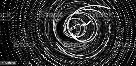 동적 파티클이 있는 배열입니다 연결된 점으로 소용돌이 추상 과학 또는 기술 배경 3d 벡터 그림입니다 3차원 형태에 대한 스톡 벡터 아트 및 기타 이미지 Istock