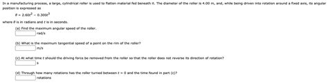 Answered A Find The Maximum Angular Speed Of Bartleby