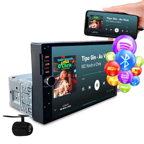 Central Multimídia 1 Din Mp5 Tela 7 Bluetooth Usb Camera Ré Shopee Brasil
