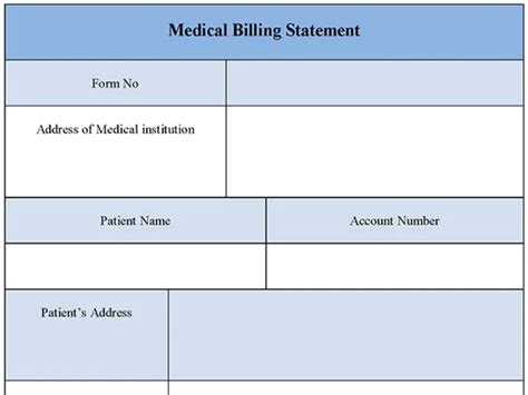 Medical Billing Statement Fillable Pdf Form Editable Pdf Forms