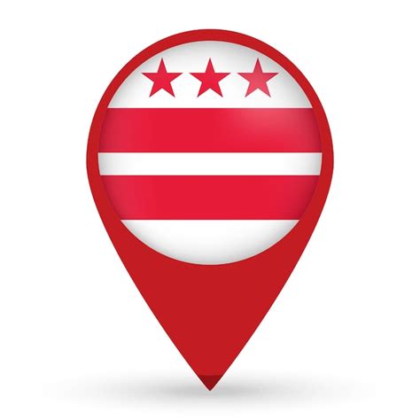 흰색 배경 벡터 일러스트 레이 션에 그림자와 함께 지구 상태 지도 포인터 프리미엄 벡터