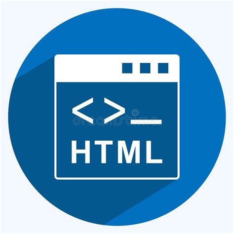 Icon Html Suitable For Programming Symbol Long Shadow Style Simple