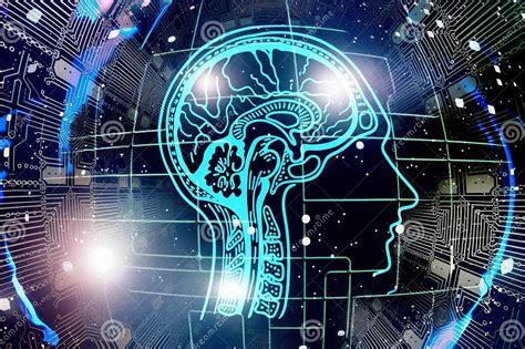 Futuristic AI Brain Scan with Glowing Circuits, High Tech Medical Illustration, Vibrant Colors ...
