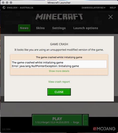 Forge 1122 Crashes Support And Bug Reports Forge Forums