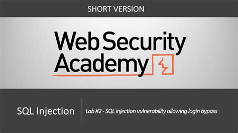 sql injection lab 2 sql injection vulnerability allowing login bypass youtube