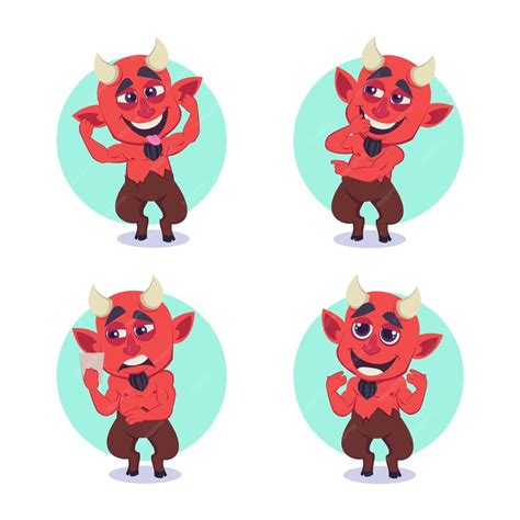 Premium Vector Collection Of Cartoon Demon Character Expressing