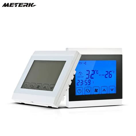 V Air Conditioner Thermostat Pipe With LCD Display Touch Screen Programmable Room