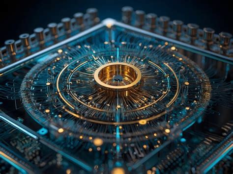 Futuristic Quantum Computing Circuitry Premium Ai Generated Image