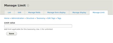 taxonomy terms limit