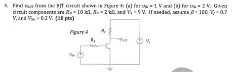 solved find u out from the bjt circuit shown in figure 4