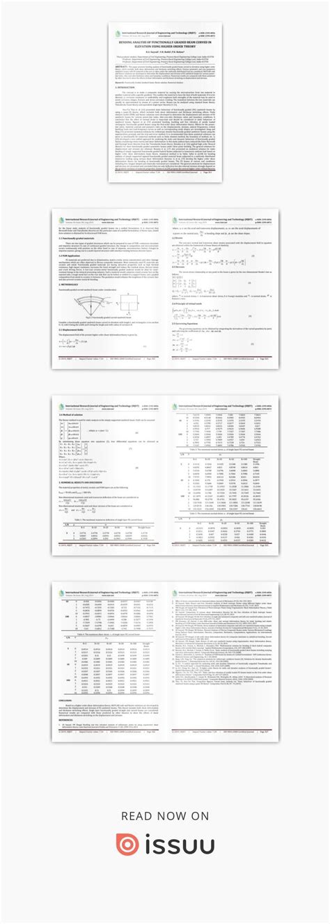 Irjet Bending Analysis Of Functionally Graded Beam Curved In Elevation Using Higher Order Theor