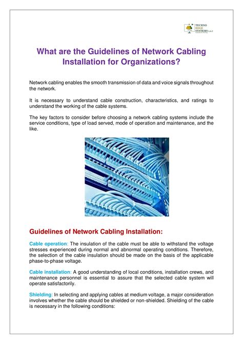 Ppt What Are The Guidelines Of Network Cabling Installation For Organizations Powerpoint