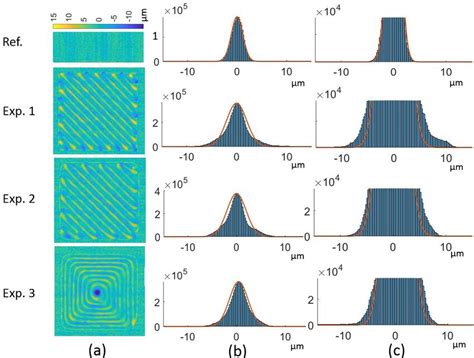 Surface Profiles For Exp 1 3 A Topographies B Histogram Of