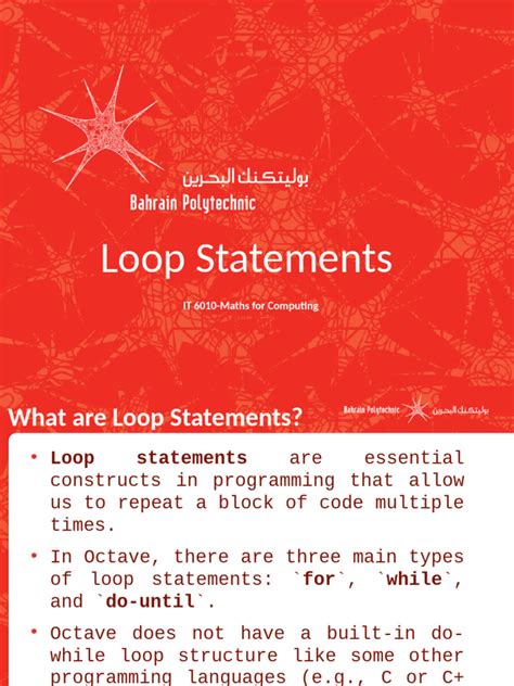 Loop Statements Octave Lab Class Pdf Control Flow Software