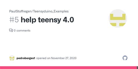 Help Teensy Issue PaulStoffregen Teensyduino Examples GitHub