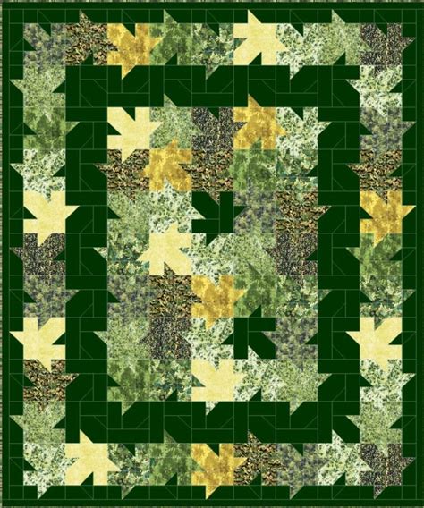 Swirling Leaves Quilt Pattern By Pattis Patchwork Multiple Sizes Etsy