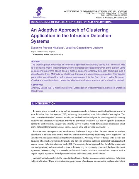 Pdf An Adaptive Approach Of Clustering Application In The Intrusion