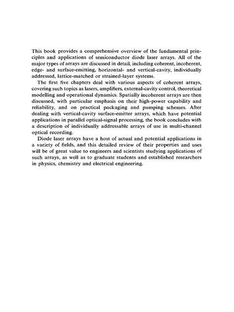 Diode Laser Arrays Pdf Laser Laser Diode