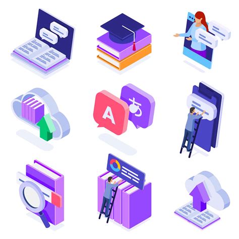 Online Education Isometric Icons