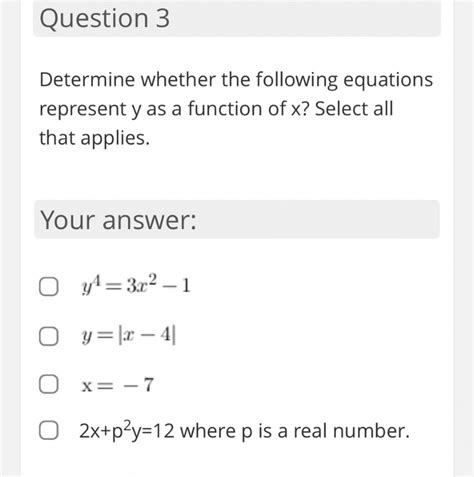 solved question 3determine whether the following equations