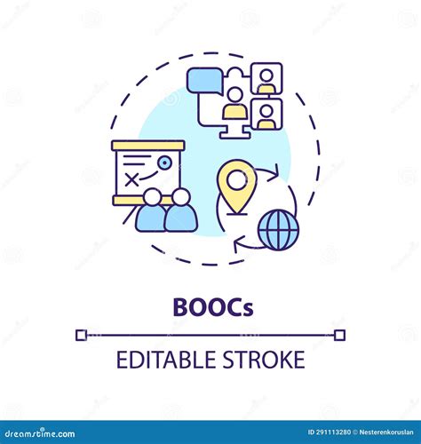 2d Customizable Colorful Thin Linear Icon Boocs Concept Stock Vector