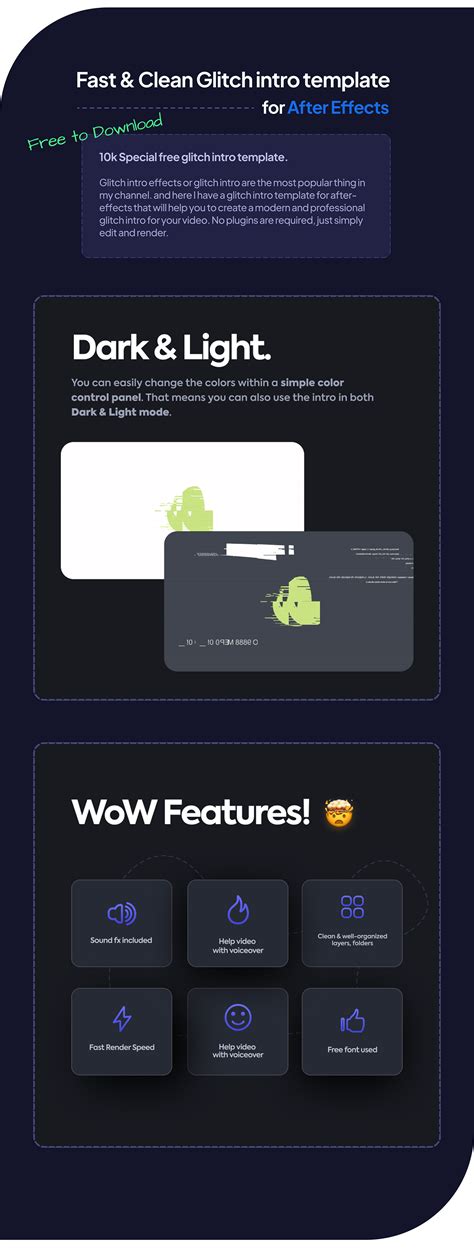 Clean Glitch Intro After Effects Template Free Behance
