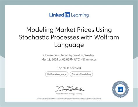 Serafim Wesley On Linkedin Certificate Of Completion