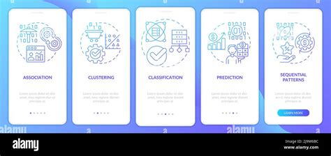 Data Mining Techniques Blue Gradient Onboarding Mobile App Screen Stock