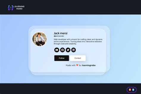 Attractive Profile Card Using HTML And CSS