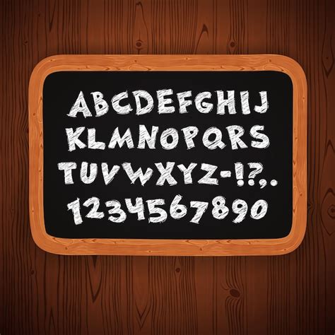 Premium Vector Hand Drawn Chalked Letters And Numbers On Blackboard