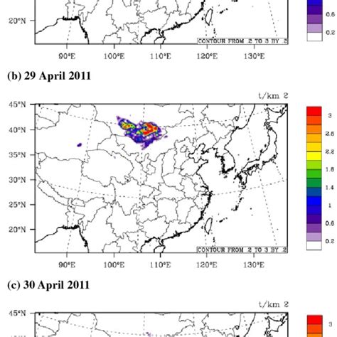 Distribution Of Daily Mean Dust Pm 10 Emissions By Dustrevised Model