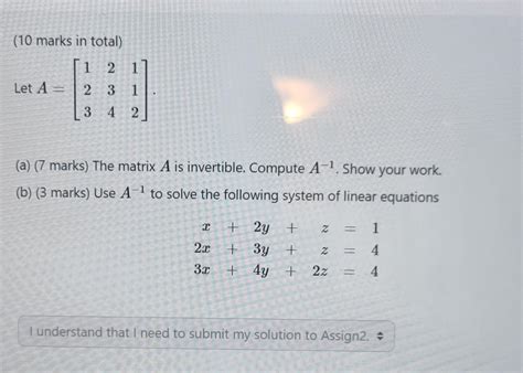 solved 10 marks in total let a ⎣⎡123234112⎦⎤ a 7